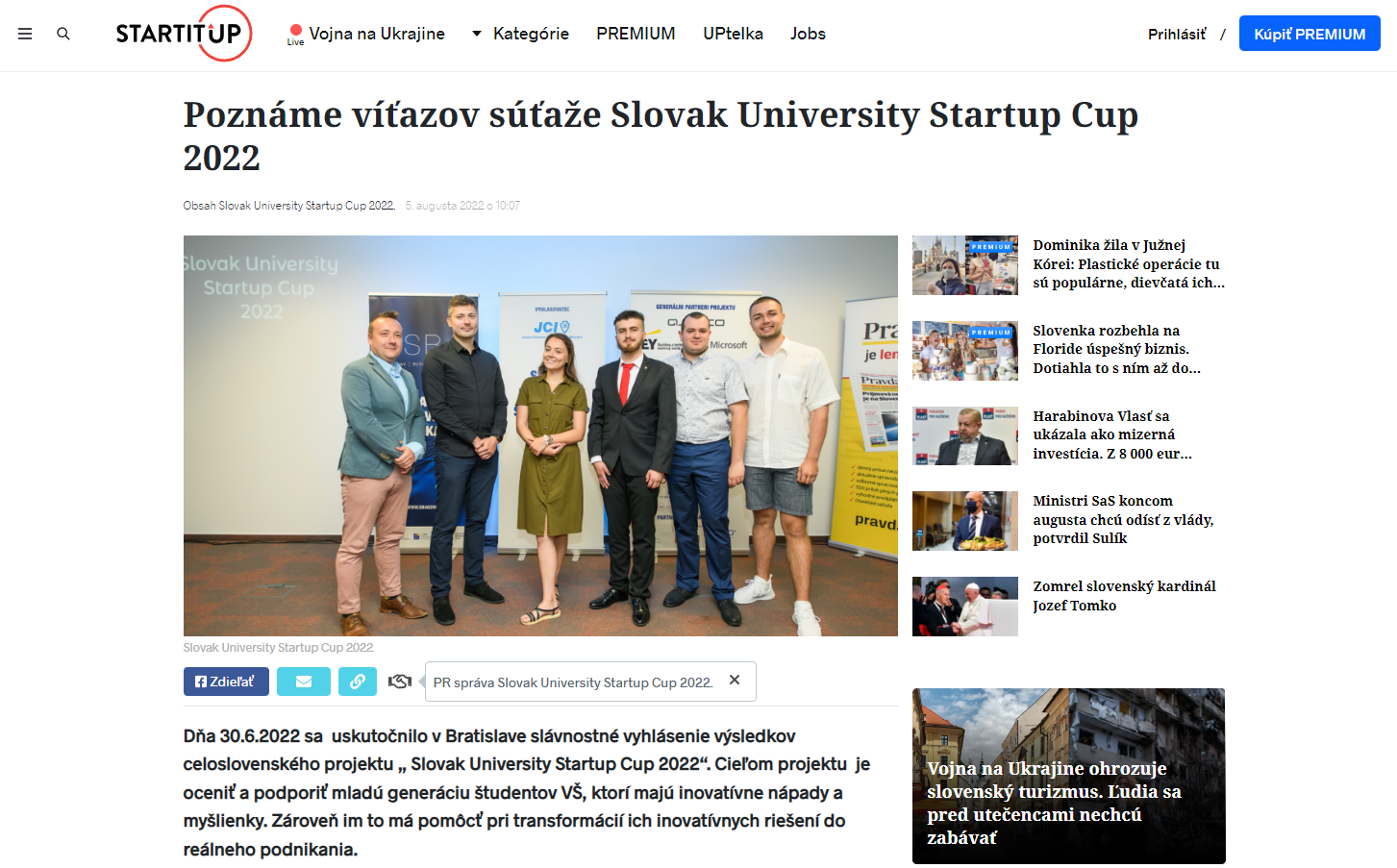 Startupy z TUKE bodovali na Slovak University Startup Cup 2022 - UVP ...
